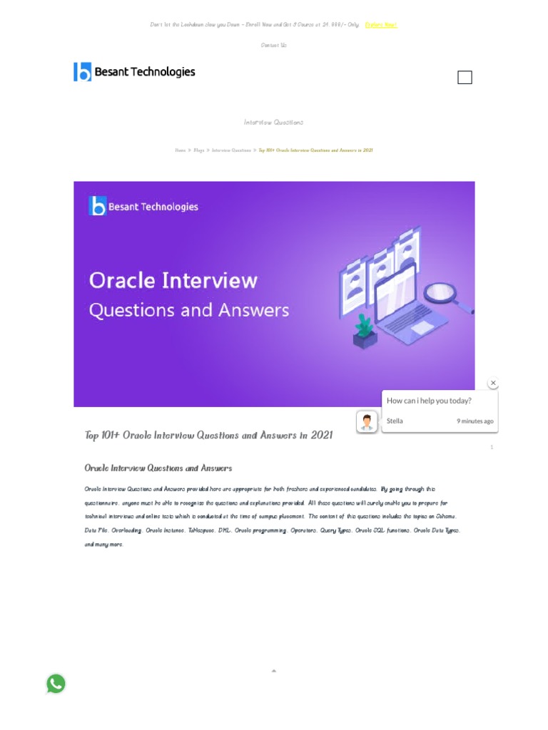 Oracle Interview Questions Pdf Pl Sql Computing