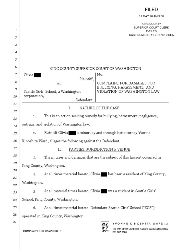 Complaint | Intentional Infliction Of Emotional Distress | Negligence
