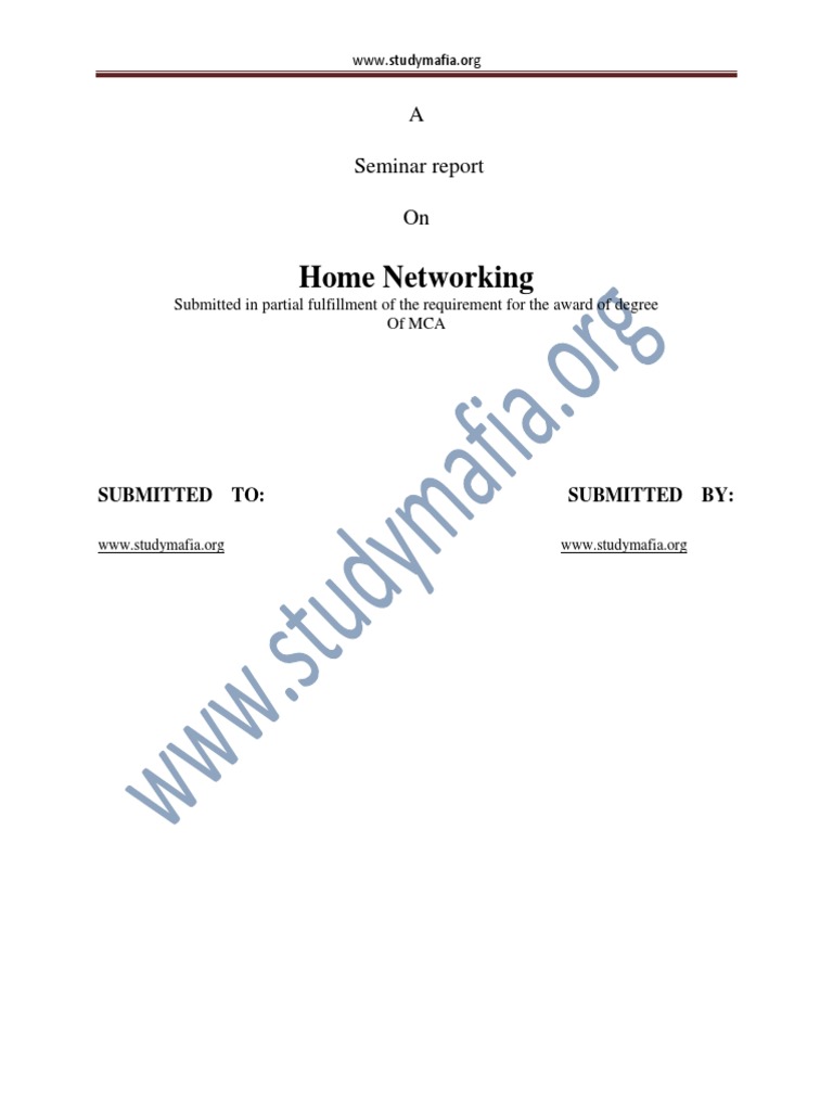 Mca Home Networking Report | PDF | Computer Network | Wi Fi