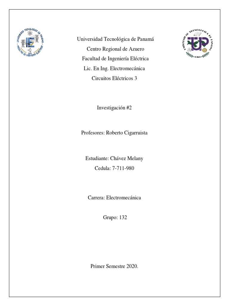 CE3 INV02 Melany Chavez | PDF | Ingenieria Eléctrica | Panamá