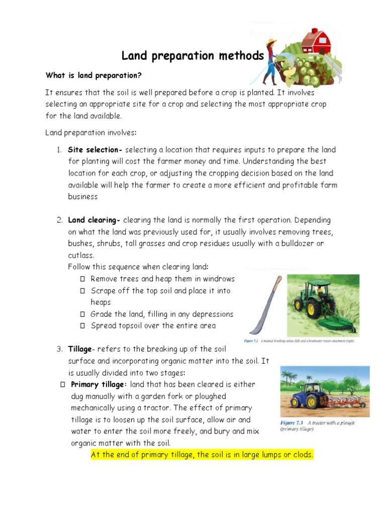 Land Preparation Methods | PDF | Tillage | Soil