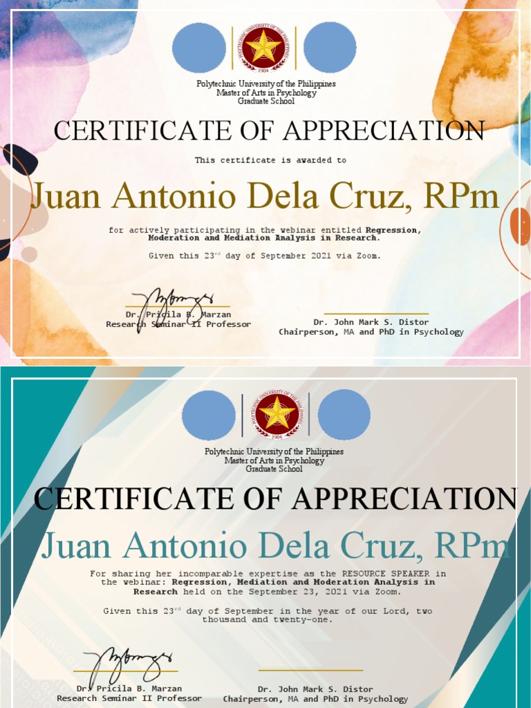 Sample Cert Webinar Pup | PDF | Self-Improvement | Science & Mathematics