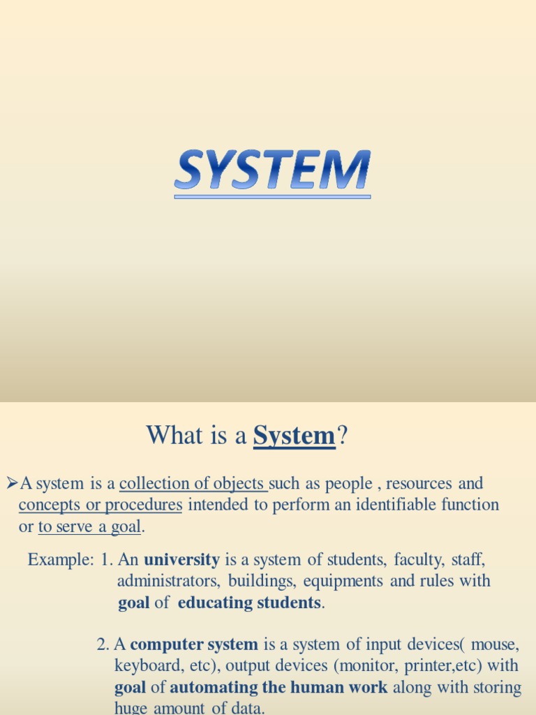 L1.1 System Concepts | PDF | System | Input/Output