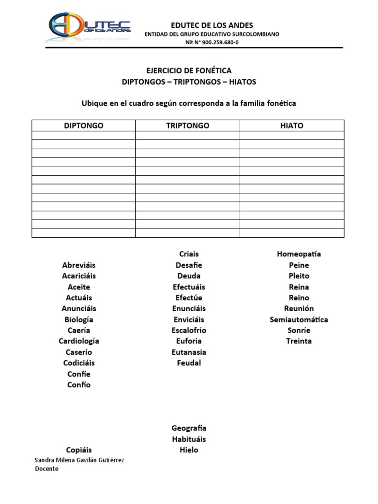 Diptongo, Hiato Y Triptongo Worksheet Live Worksheets, 57% OFF