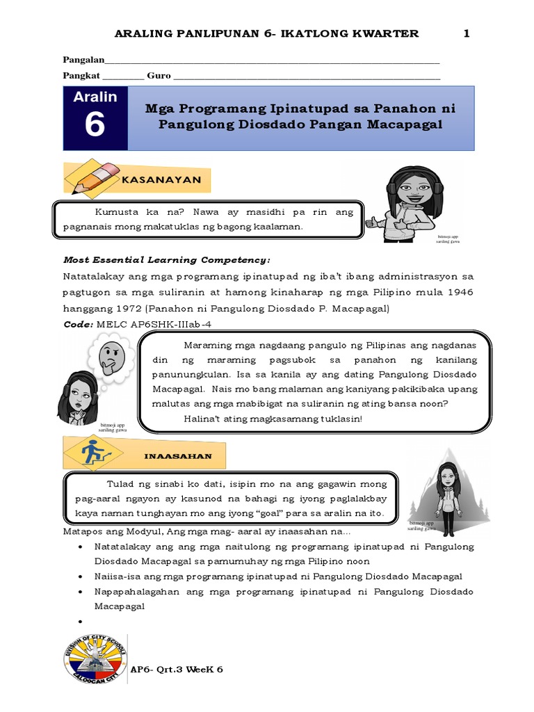 AP 6 Q3 Week 6 | PDF