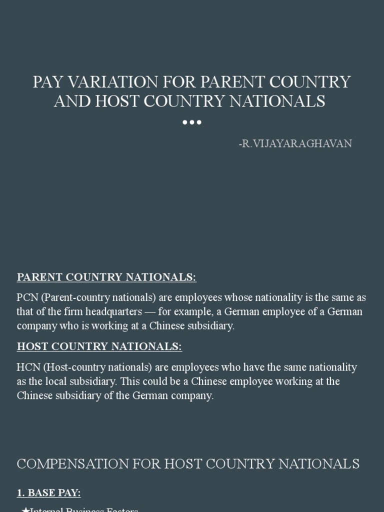 Pay Variation For Parent Country and Host Country Nationals | PDF