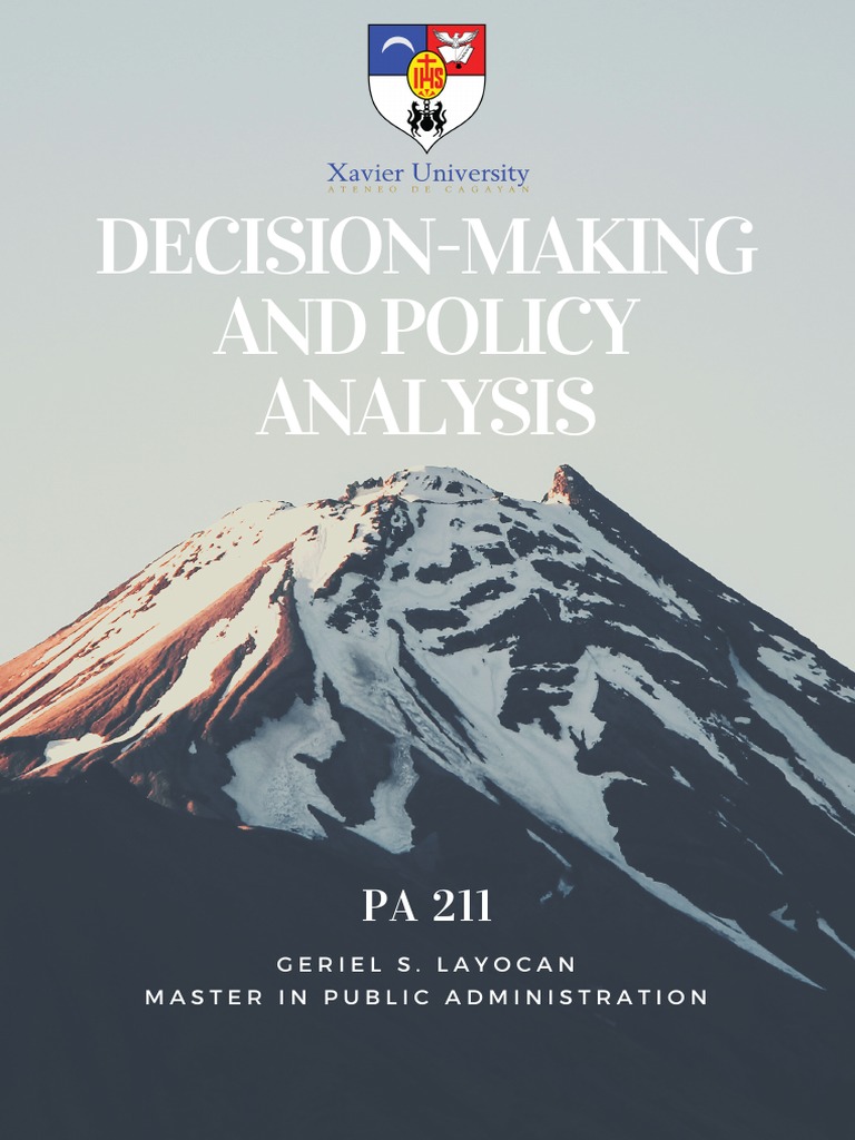 Decision-Making and Policy Analysis | PDF | Policy Analysis | Decision Making
