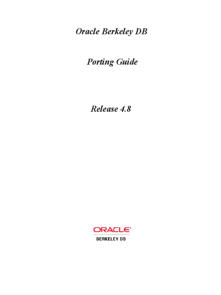 Oracle Berkeley Db Porting Guide Pdf Operating System Source Code 9388