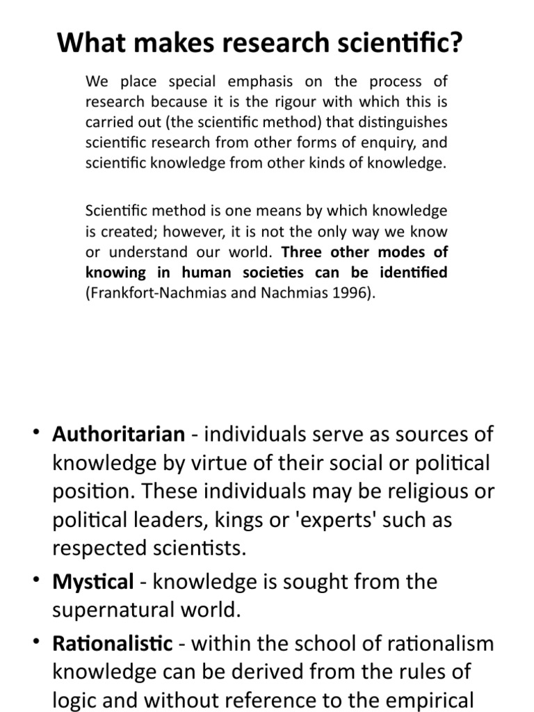 Characteristics of Scientific Research | PDF | Scientific Method ...