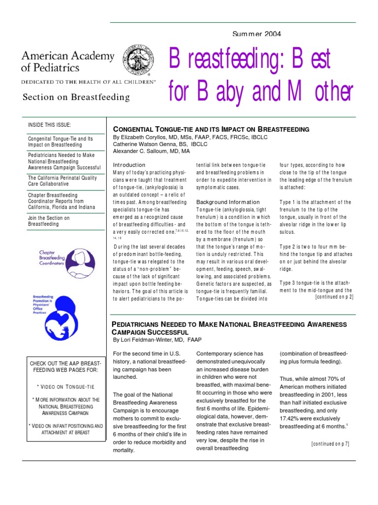 Tongue Tie Pdf Breastfeeding Breast Milk