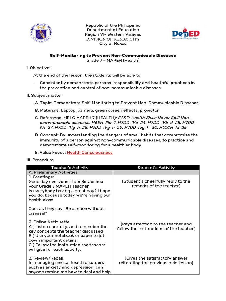Self-Monitoring To Prevent Non-Communicable Diseases | PDF ...