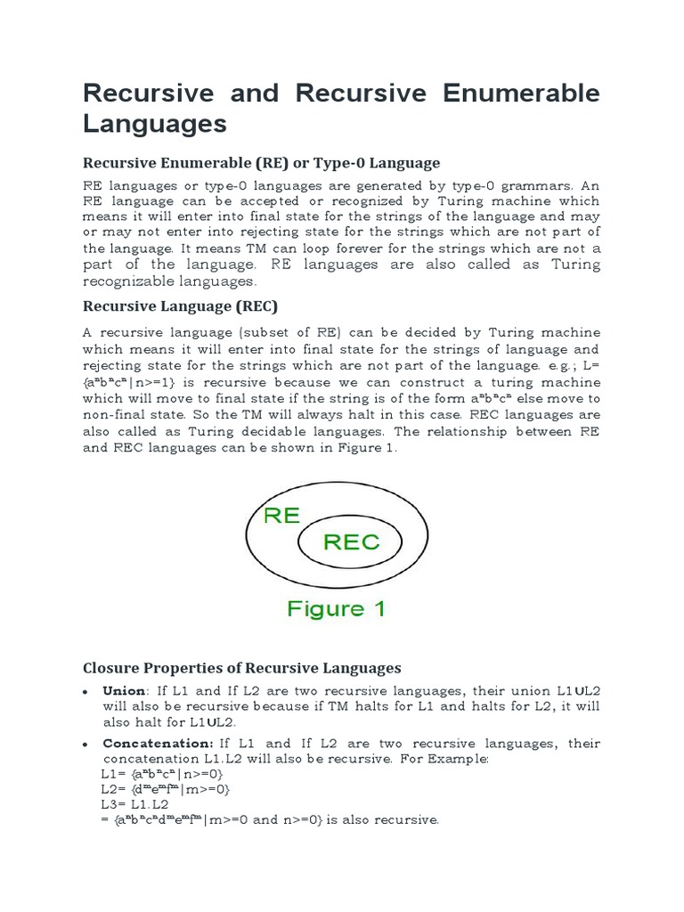 Recursive And Recursively Enumerable Languages Pdf Applied Mathematics Computability Theory