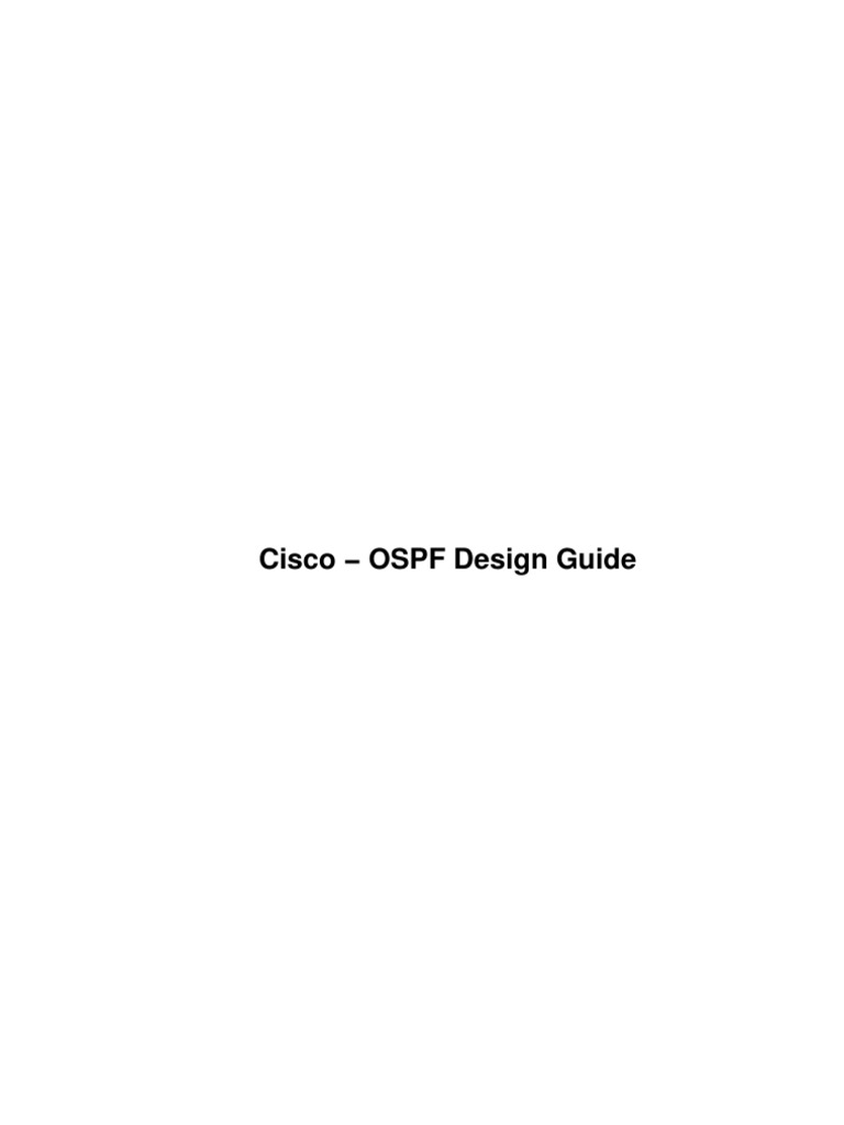 Cisco Ospf Design Guide Pdf Routing Network Layer Protocols