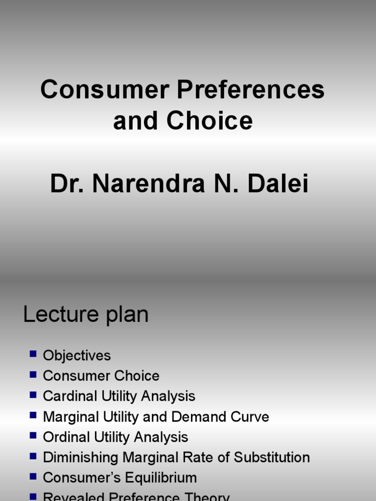 Understanding Consumer Preferences | PDF | Utility | Economic Surplus