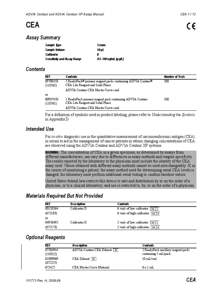 Assay Summary: Sample Type Serum Sample Volume 50 L Calibrator D ...