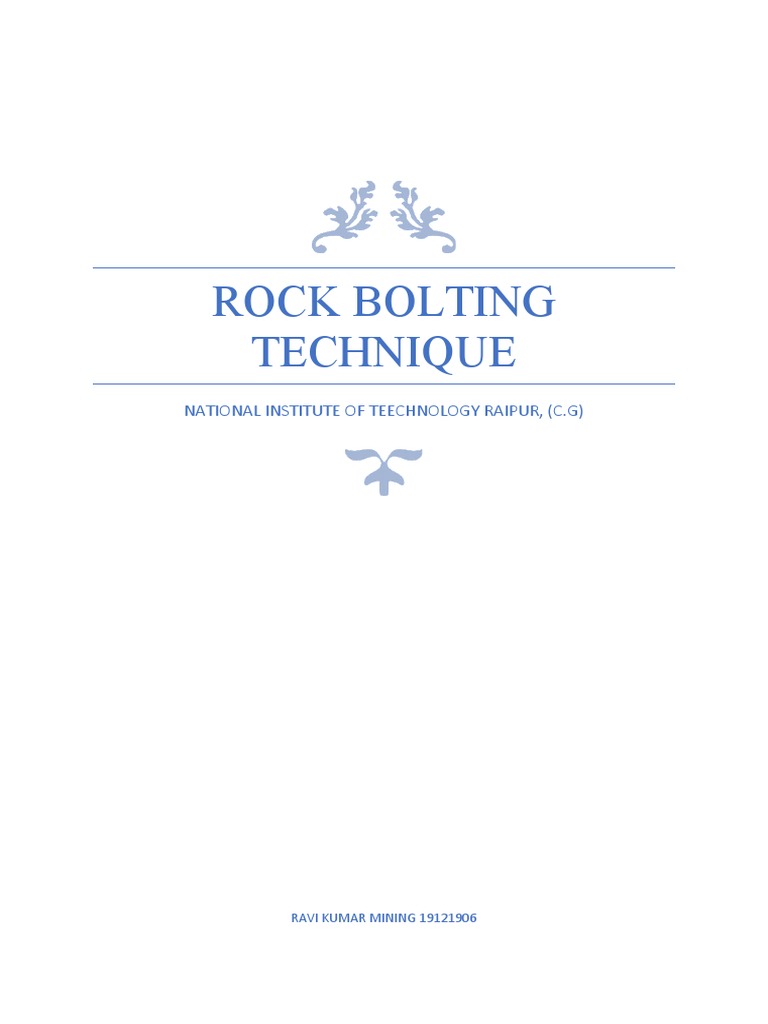 Rock Bolting Technique | PDF | Stress (Mechanics) | Force