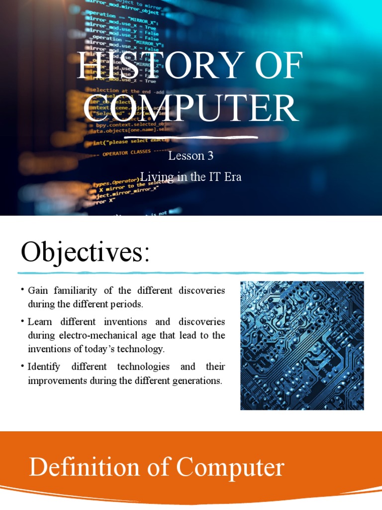 Lesson 3 HISTORY OF COMPUTER | Download Free PDF | Internet | Computing