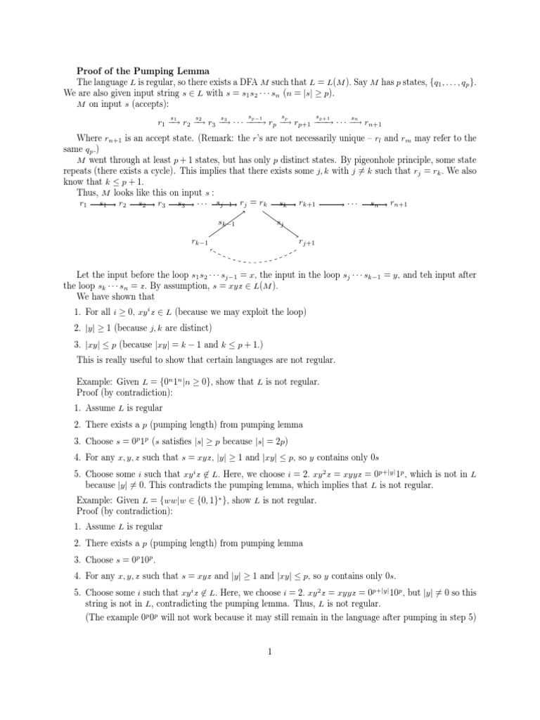 Pumping Lemma | PDF | String (Computer Science) | Discrete Mathematics