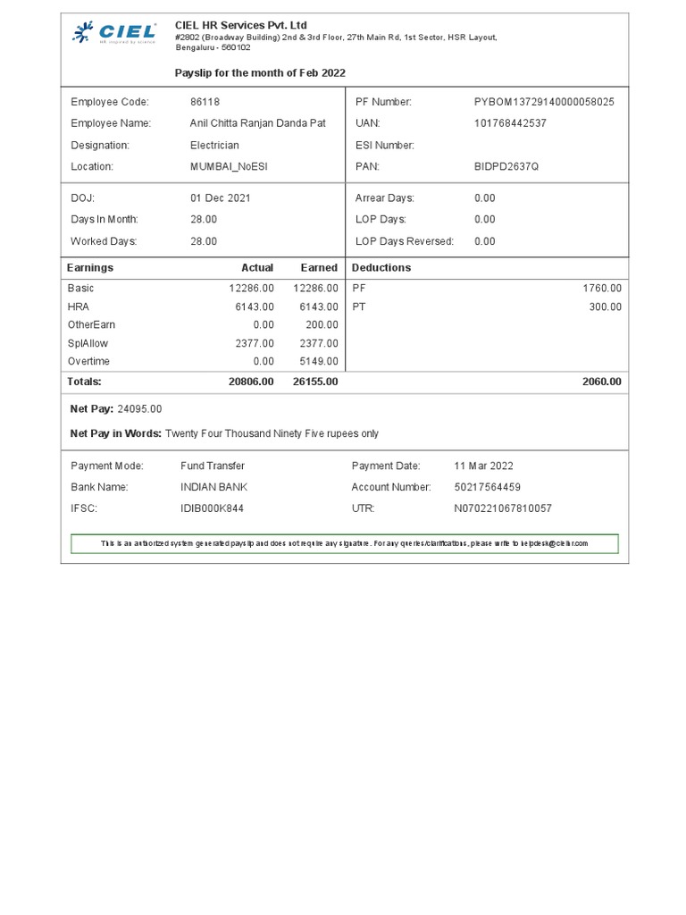 CIEL HR Services Pvt. LTD | PDF