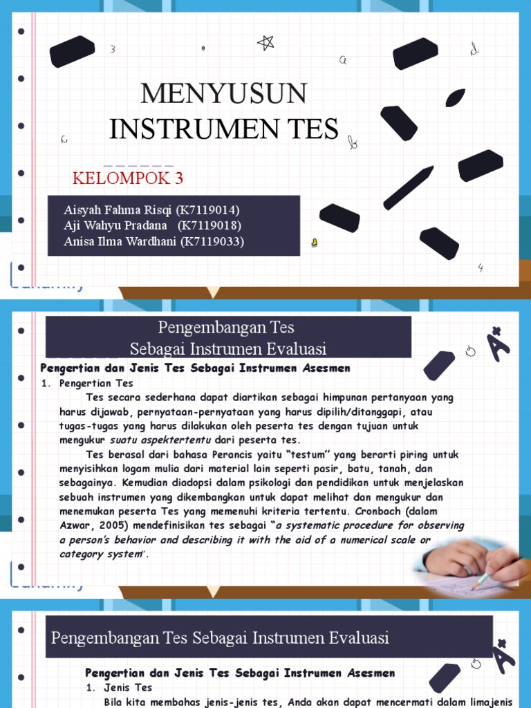 Kelompok 3 - Menyusun Instrumen Tes - Evaluasi Pembelajaran - 4a | PDF