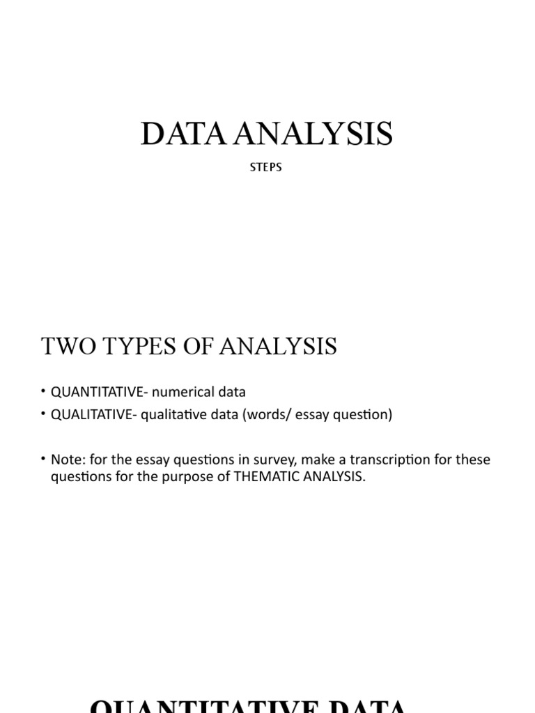 Steps of Data Analysis | PDF | Data | Quantitative Research