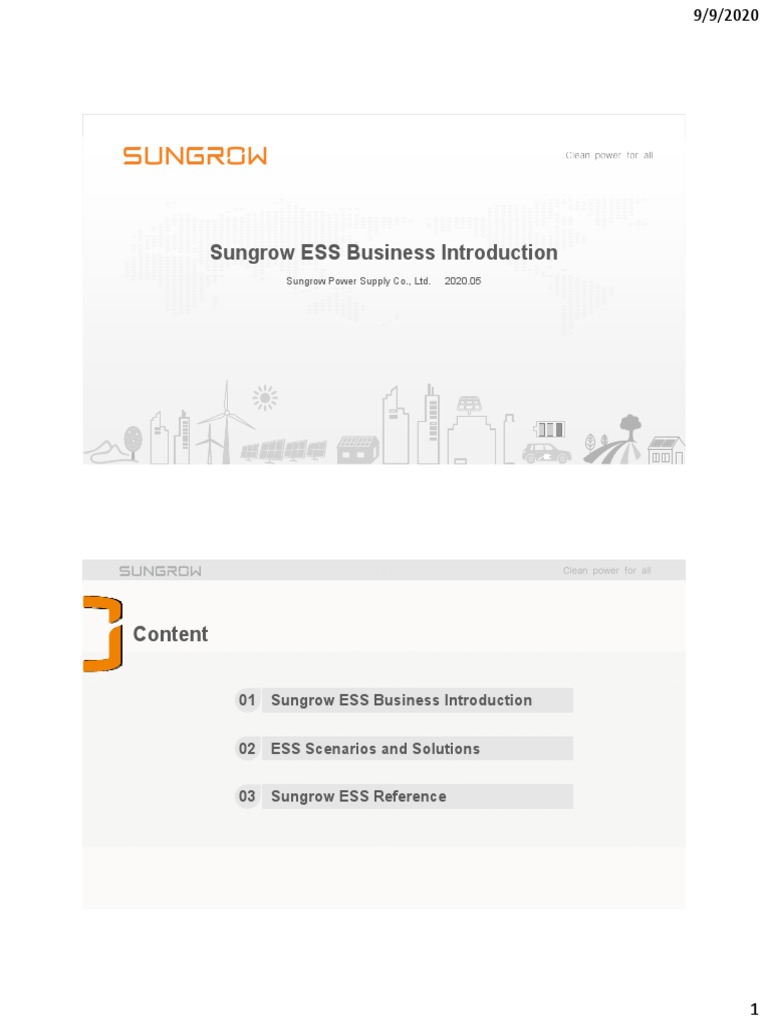 PT 20200520 Sungrow ESS Business Introduction V10 en | PDF ...
