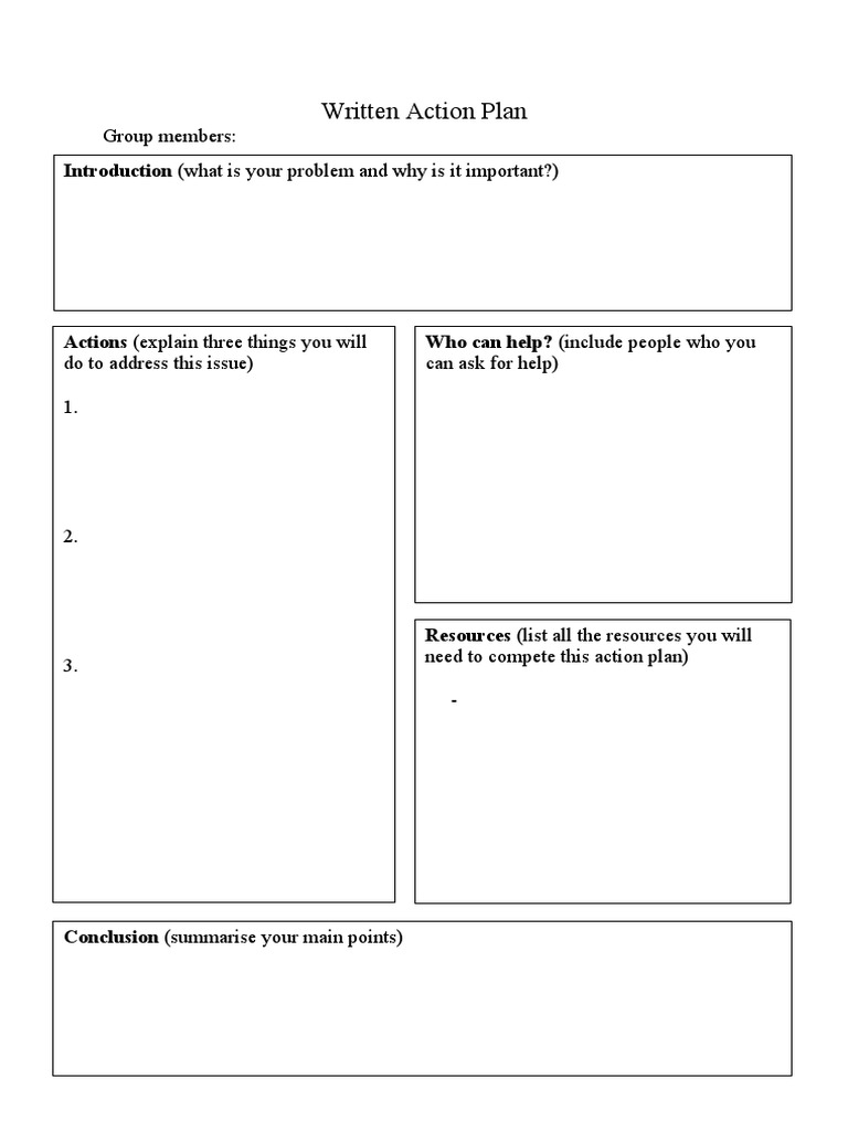 Written Action Plan | PDF