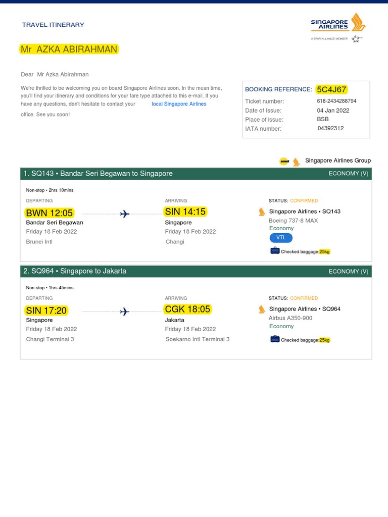 Ticket Azka Abirahman - CGK | PDF | Aircraft | Airlines