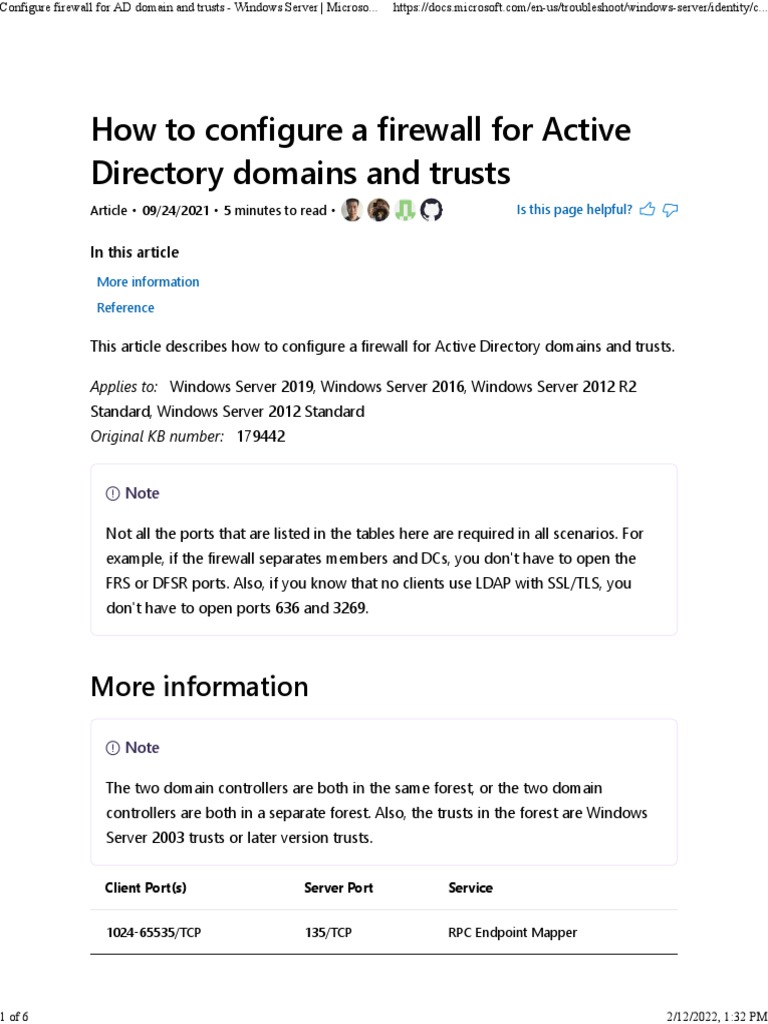 How To Configure A Firewall For Active Directory Domains And Trusts Download Free Pdf Domain