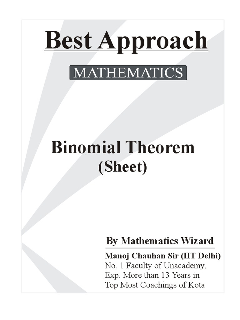 Best Approach: Binomial Theorem | PDF | Numbers | Numerical Analysis