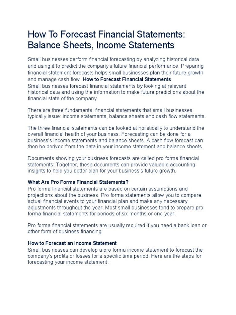 Forecasting Financial Statements Guide | PDF | Revenue | Depreciation