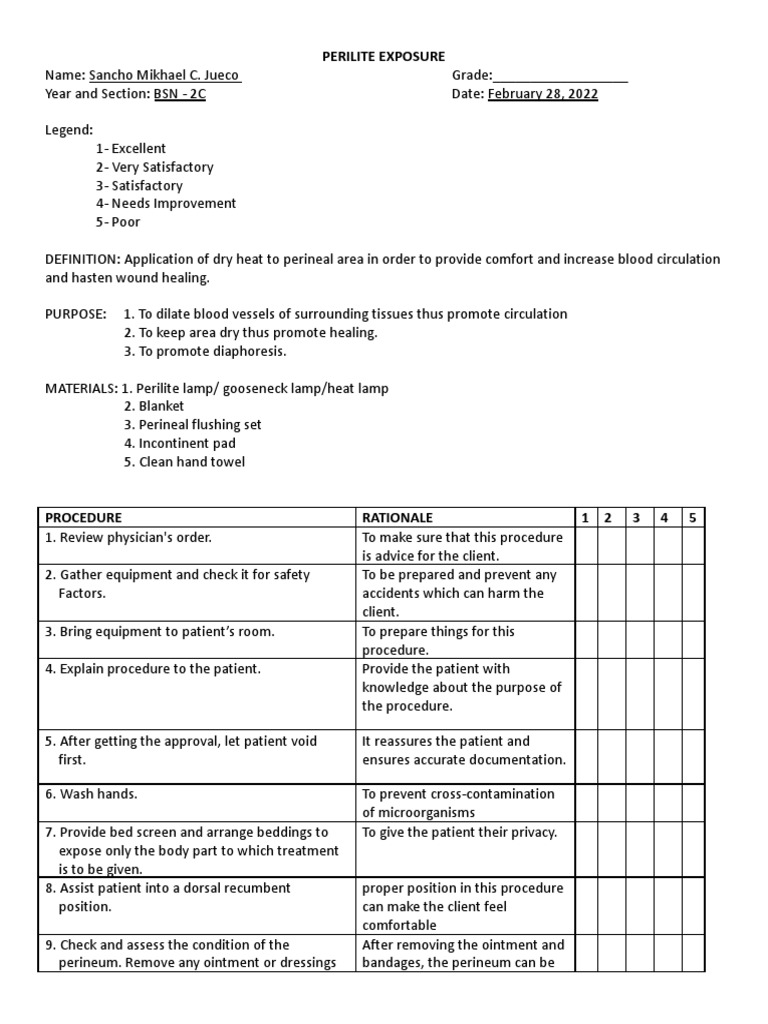 Perilite Exposure Jueco | PDF | Patient | Health Care