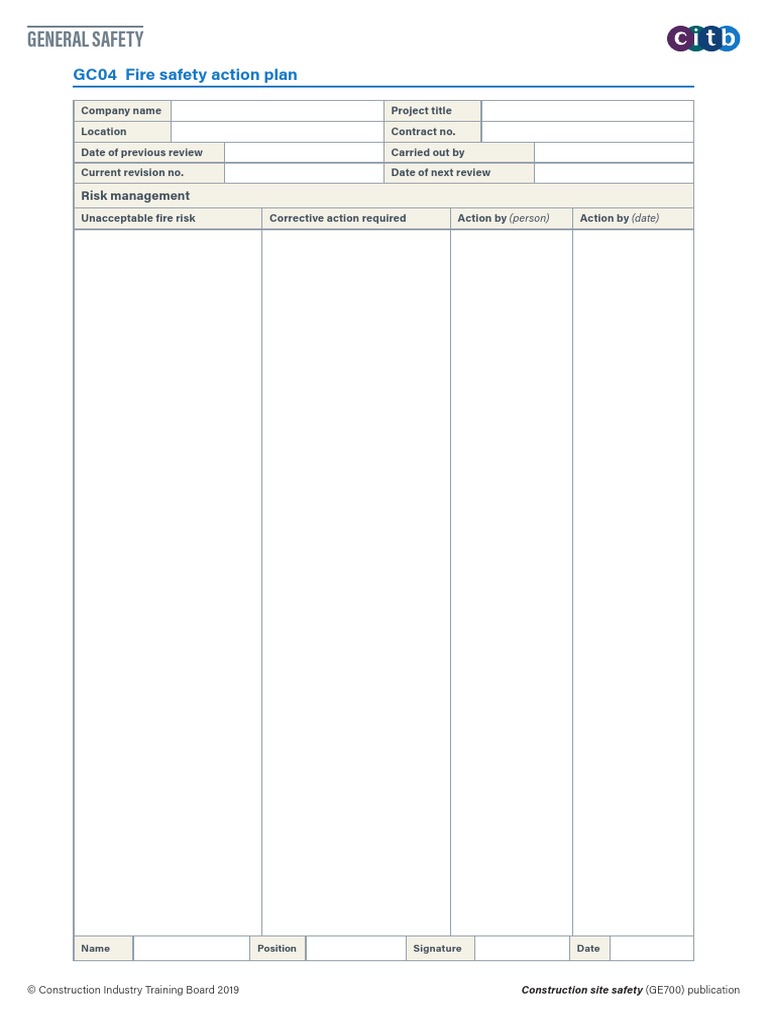 Fire Safety Action Plan | PDF