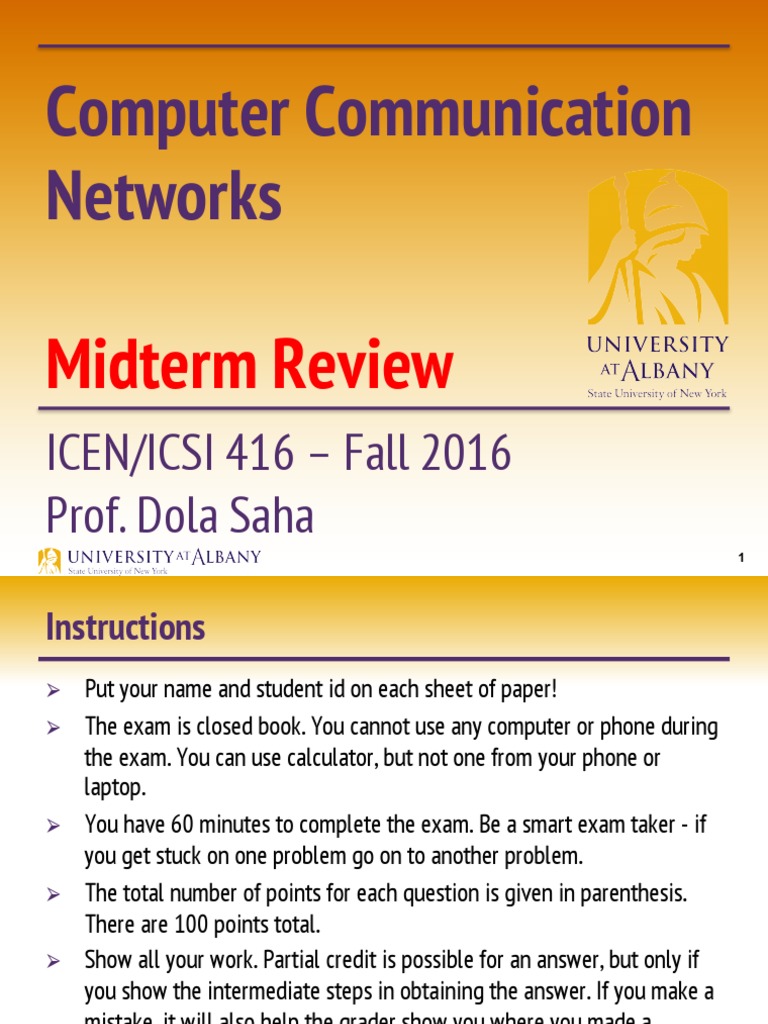 Computer Communication Networks: Midterm Review | PDF | Transmission ...