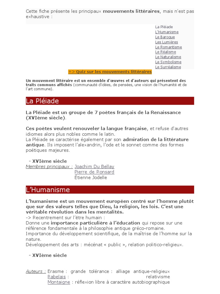 Les Movements Litt. | PDF | Surréalisme