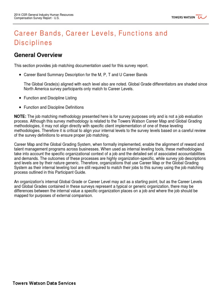 Career Bands, Career Levels, Functions and Disciplines: General ...