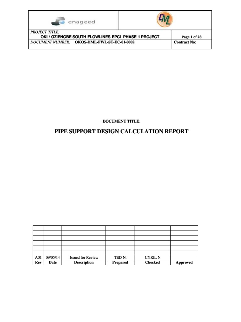 Pipe Support Design Report | PDF | Structural Steel | Geotechnical ...