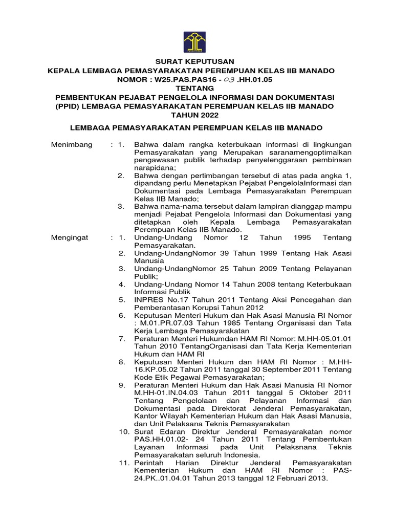 SK Ppid Tahun 2022 | PDF