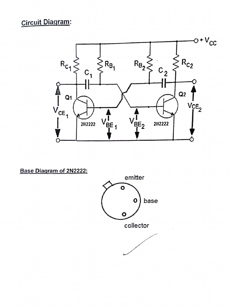 Astable Multivibrator with 2N2222 | PDF | Electrical Engineering ...