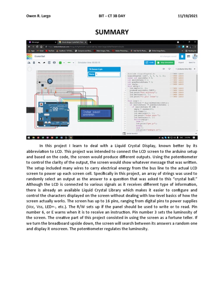 Arduino Crystal Ball | PDF
