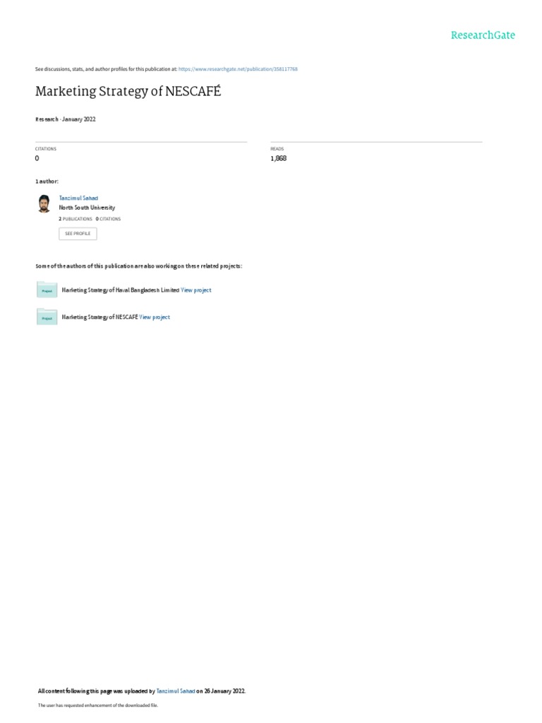 Markeing Strategyof NESCAF | PDF | Market Segmentation | Brand