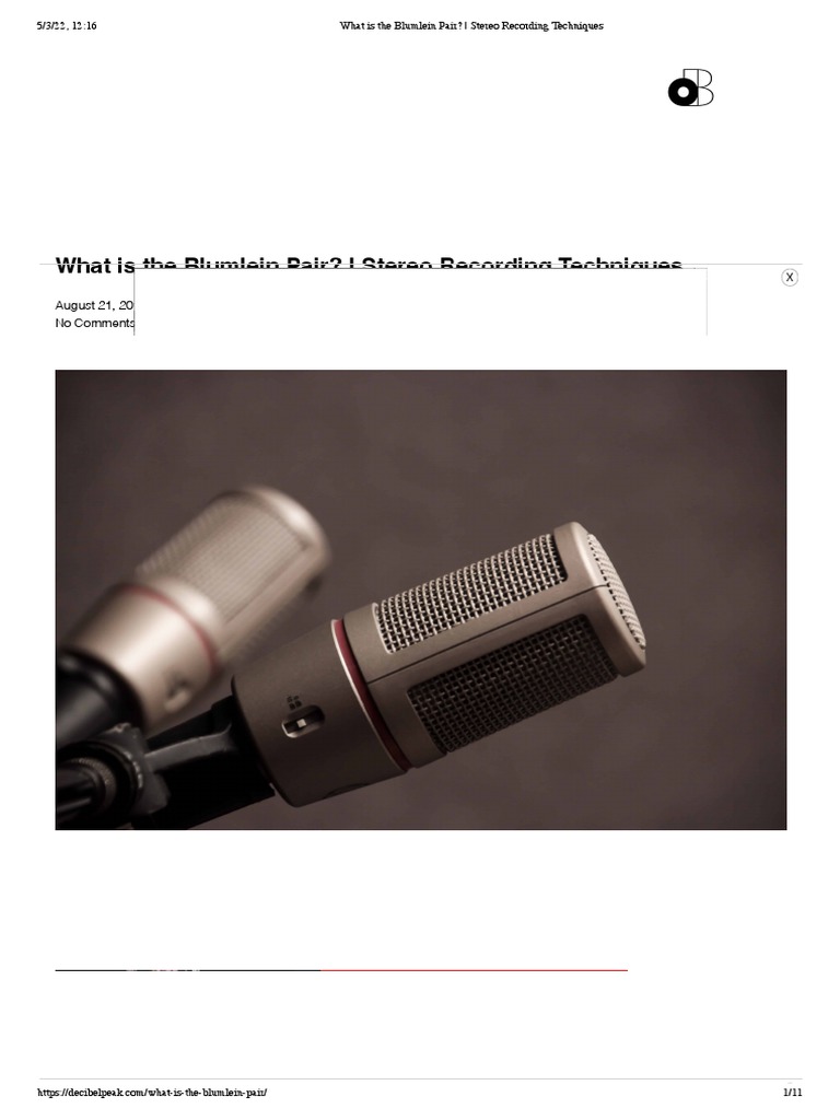 The Blumlein Pair Stereo Recording Techniques | PDF | Microphone ...