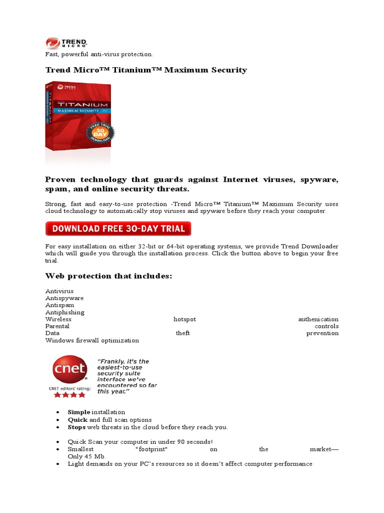 Trend Micro邃 Titanium邃 Maximum Security Pdf Spyware Computer Virus