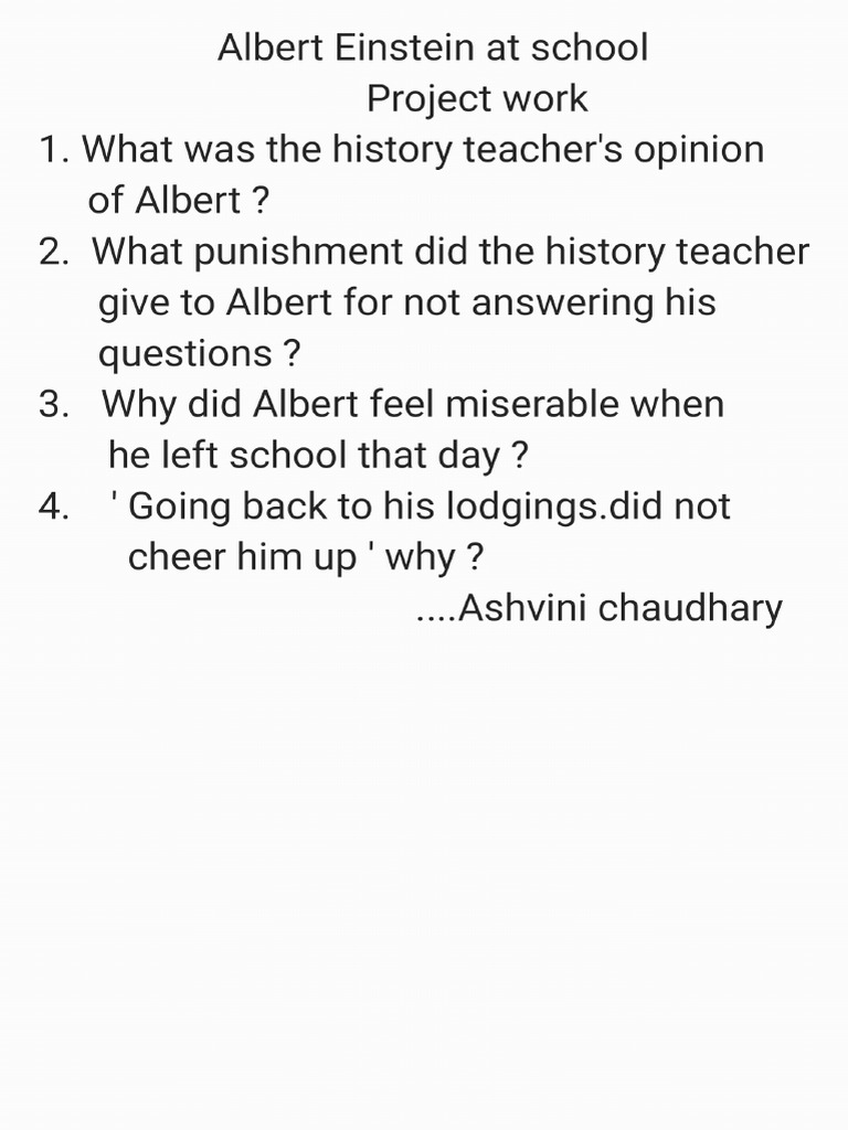 Albert Einstein Project Work | PDF