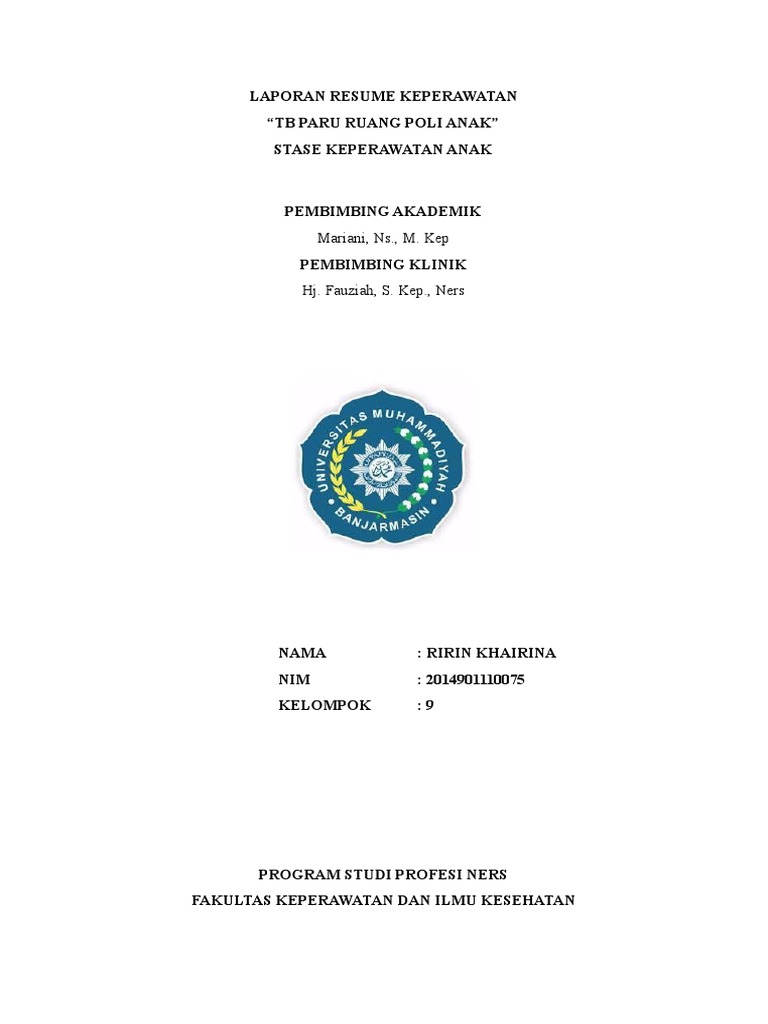 Resume Keperawatan TB Paru Anak | PDF