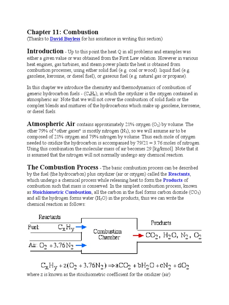 Chapter 11: Combustion: David Bayless | PDF | Combustion | Stoichiometry