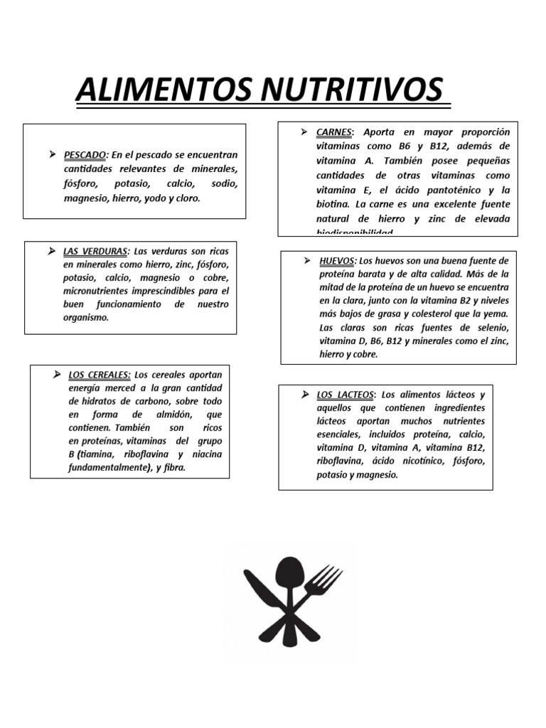 Alimentos Nutritivos | PDF | Huevo como alimento | Vitamina