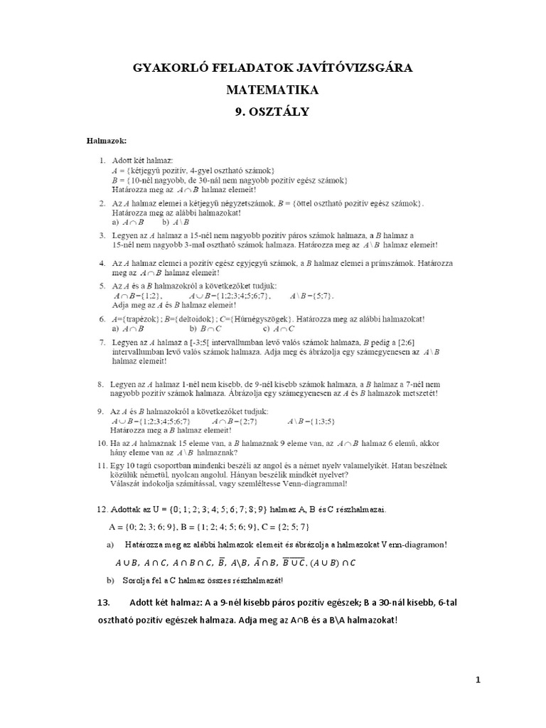 Matematika 9 | PDF