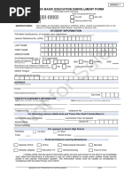 Annex Basic Education Enrollment Form | PDF