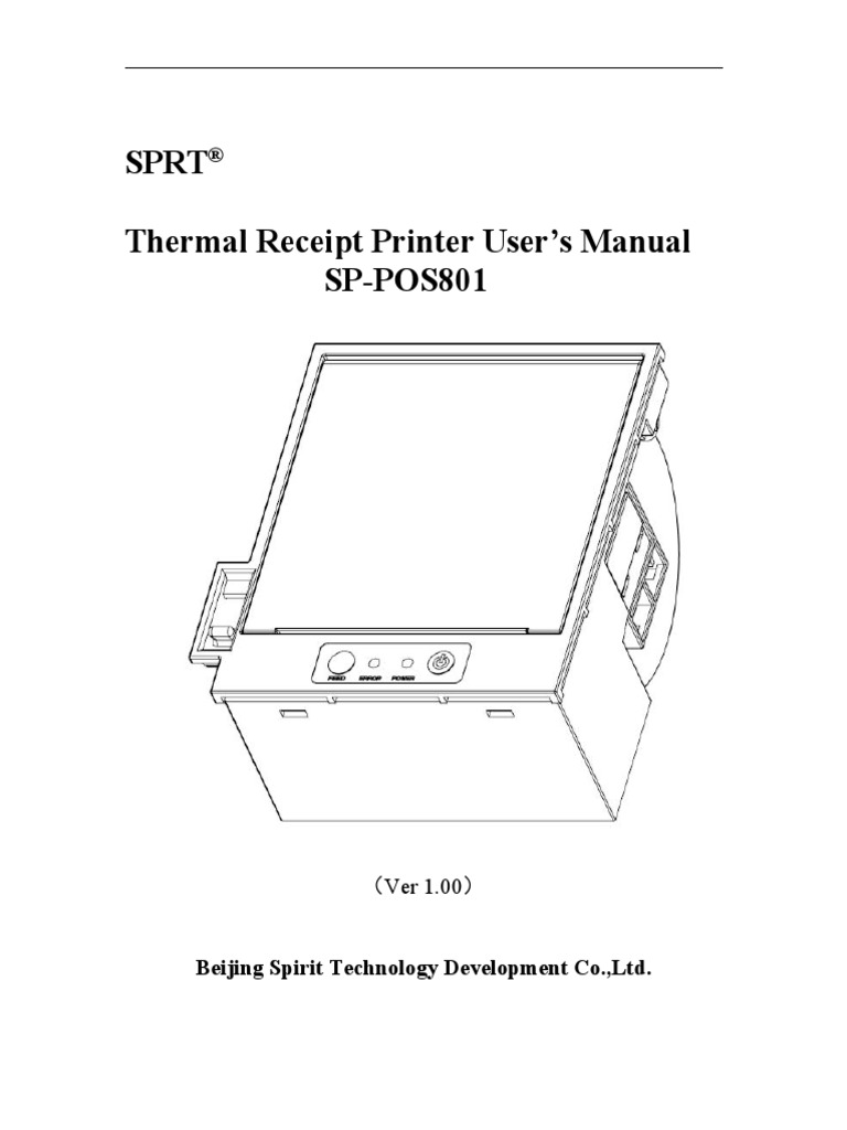 SPRT Thermal Receipt Printer User's Manual SP-POS801 | PDF | Computer ...
